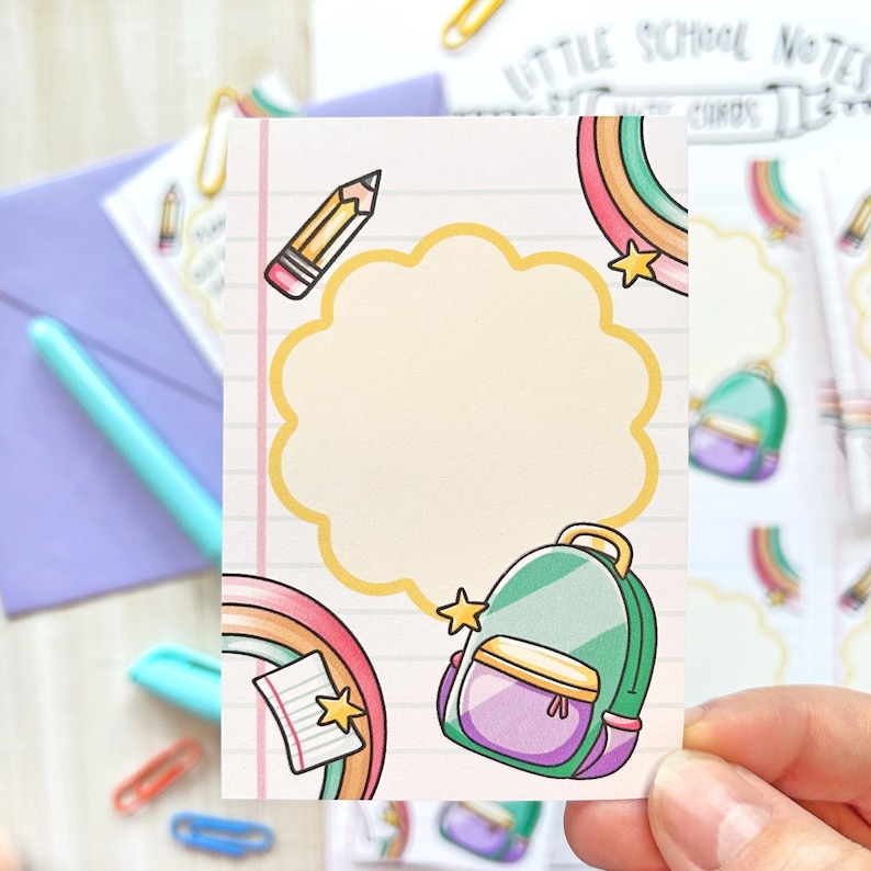 Printable School Note Cards, Note To/from the Teacher, Affirmations ...