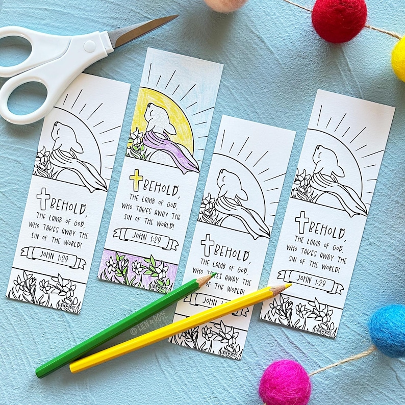 Lamb of God Coloring Bookmark Printable, Bible Quote John 1:29 ...