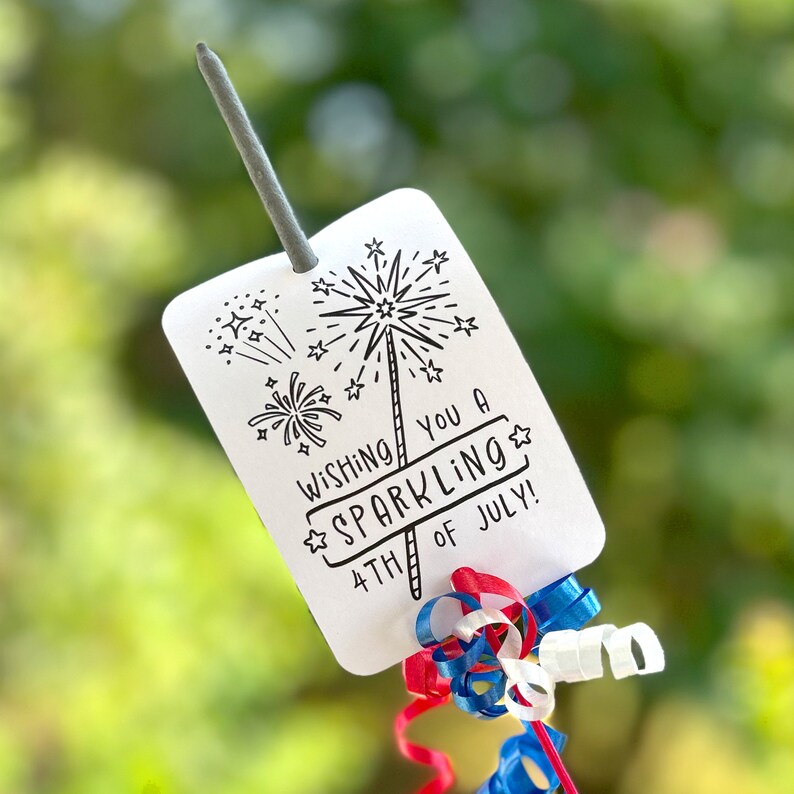 Printable Sparkler Holder, Fourth of July Sparkling Firework Label ...