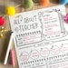 Teacher Favorite Things Worksheet, All About My Teacher Sheet, PTO ...