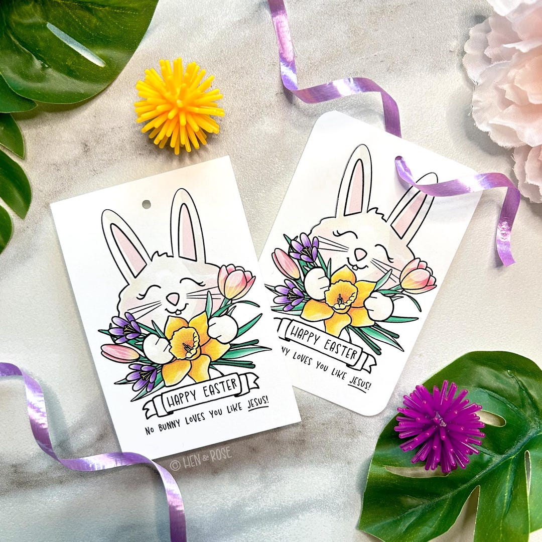 Cute Christian Easter Tag, Happy Easter Printable Card, No Bunny Loves ...