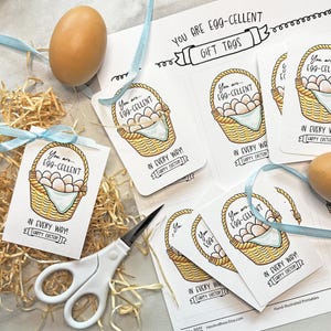 You Are Egg-cellent Gift Tag, Cute Happy Easter Printable Card, Hand ...