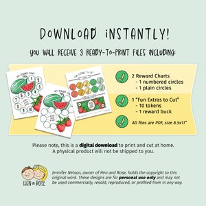 Kids Reward Chart Kit + Healthy Foods Reward Bucks Coupon + 10 Tokens ...