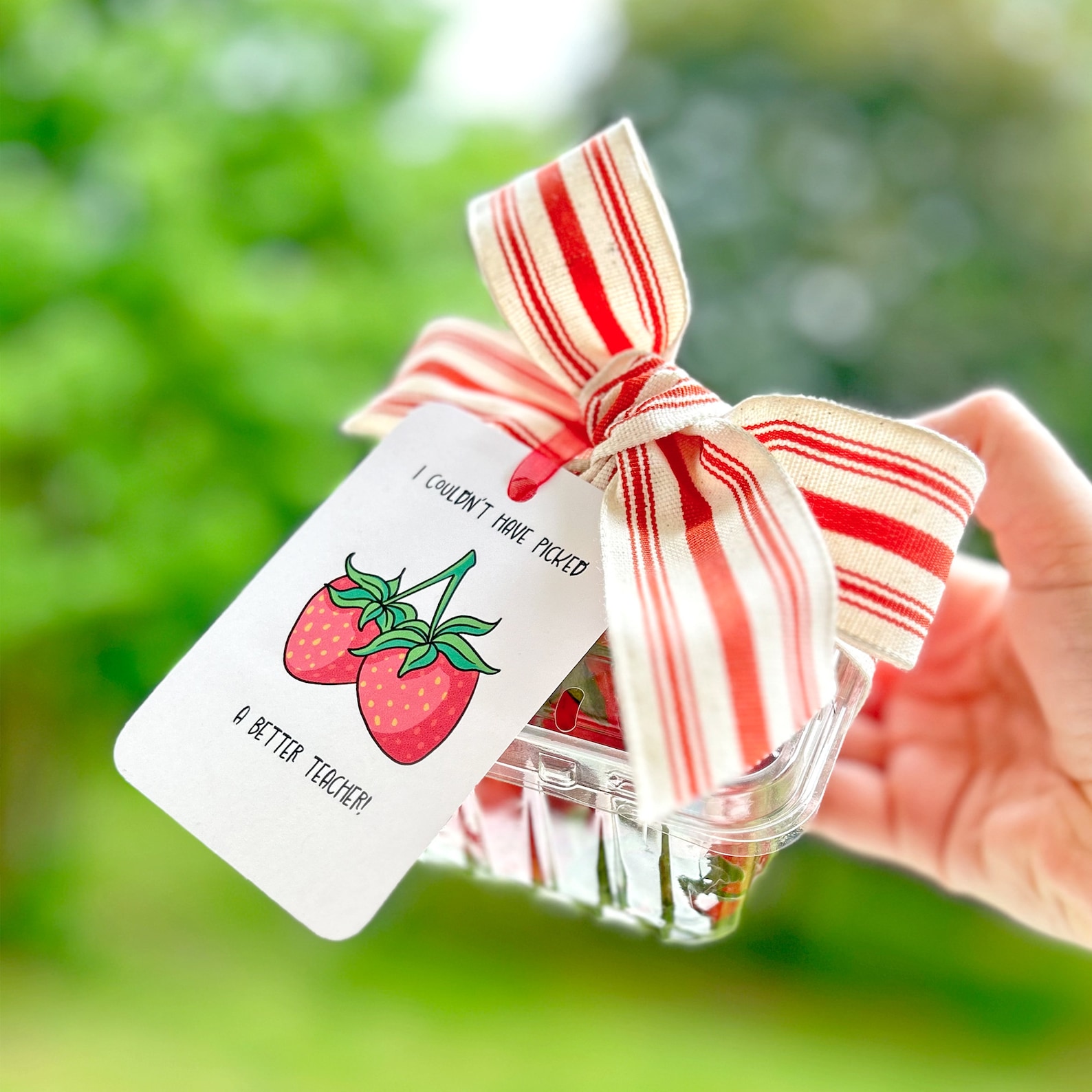 Printable Teacher Appreciation Gift Tags, Strawberry Picked A Better ...