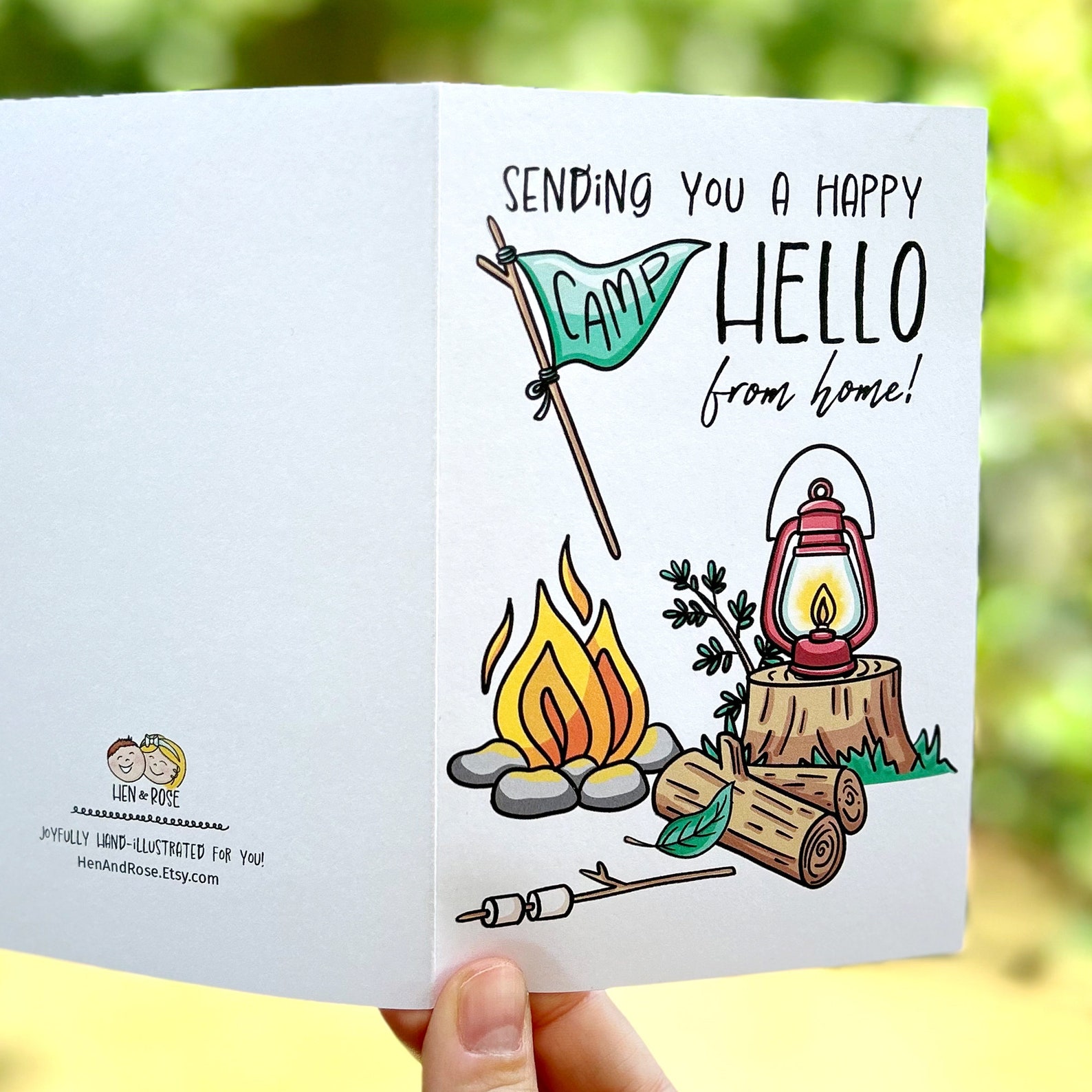 Thinking of You Camp Card Printable, Sleep Away Kids Camp Mail, Hello ...