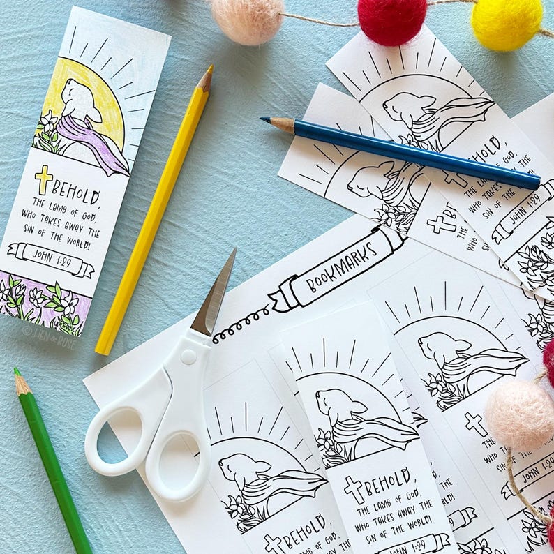 Lamb of God Coloring Bookmark Printable, Bible Quote John 1:29 ...