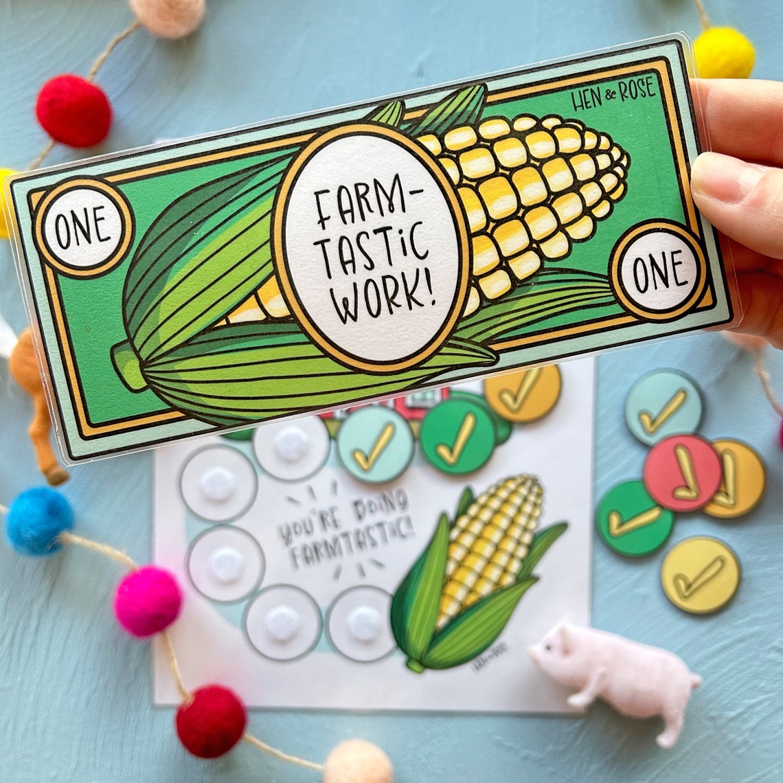 Kids Reward Chart Kit, Play Money Bucks Coupon Tokens, Homestead Farm ...