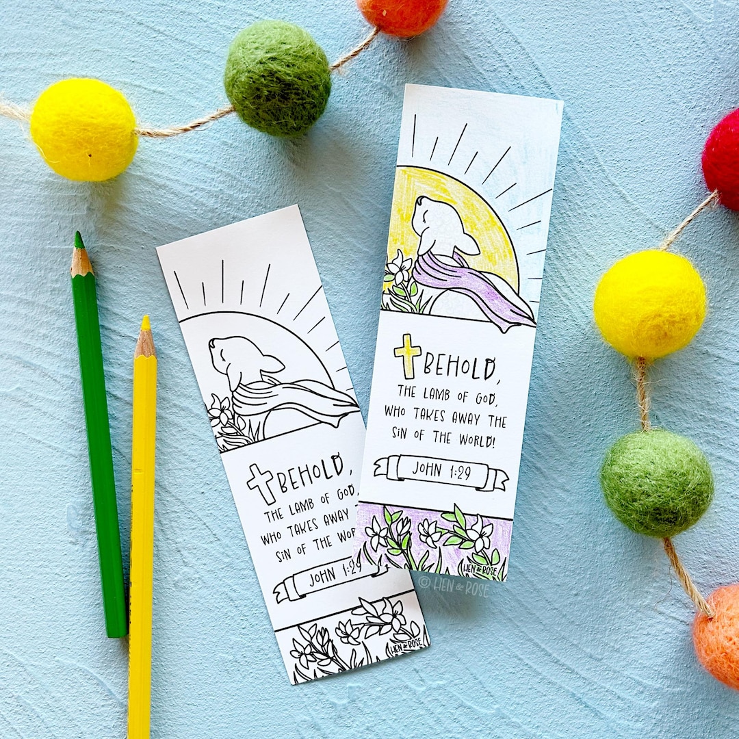 Lamb of God Coloring Bookmark Printable, Bible Quote John 1:29 ...