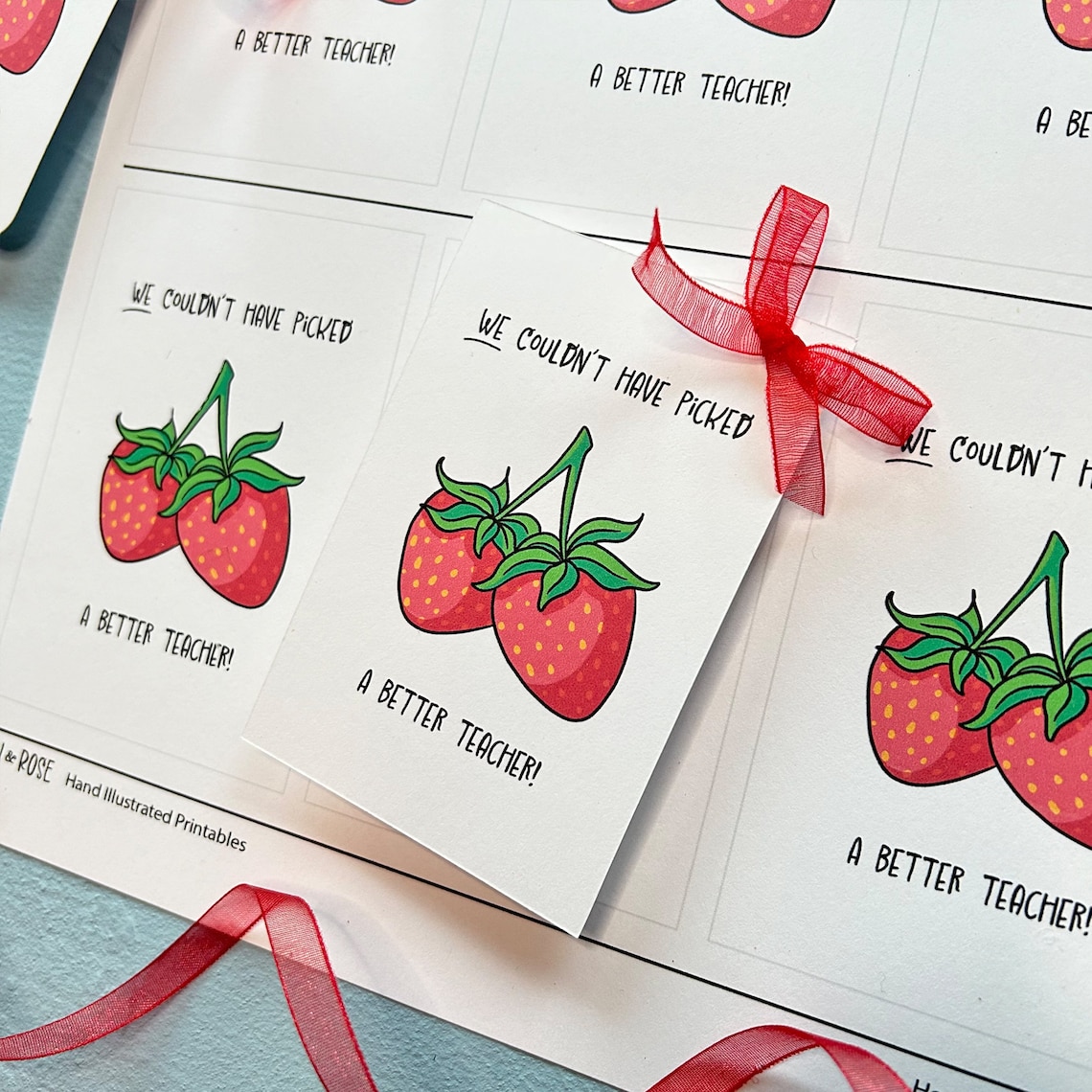 Printable Teacher Appreciation Gift Tags, Strawberry Picked A Better ...