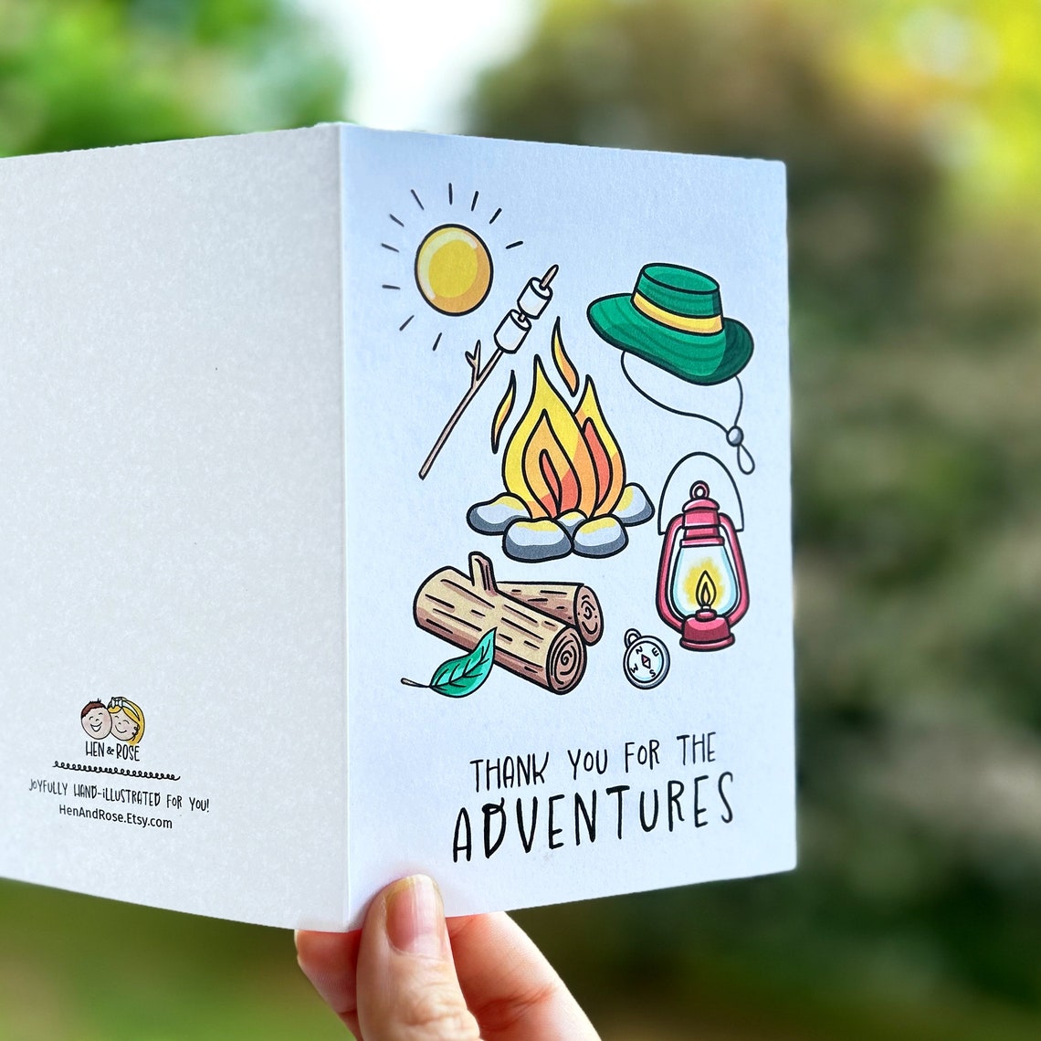 Camp Thank You Card Printable, Father's Day Dad Birthday, Camp ...