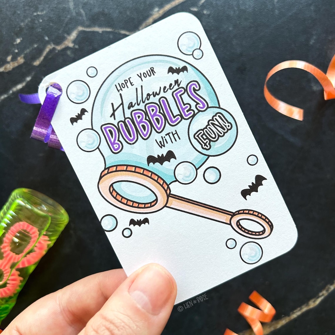 Bubbles of Fun Halloween Tag Download, Fall Trick or Treat Bat Card ...