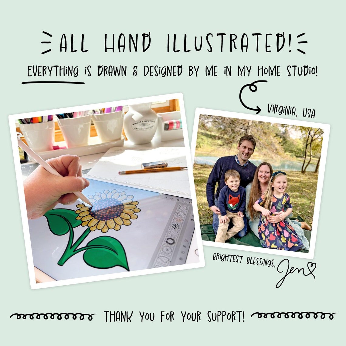 Printable Camp Thank You Card, Hand Drawn Counselor Postcard, Volunteer ...