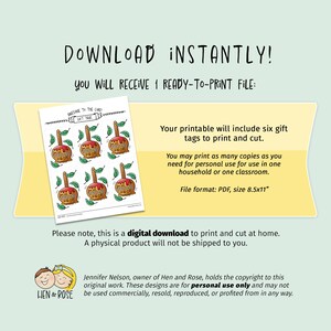 Printable Caramel Apple Gift Tag, Awesome to the Core Card ...