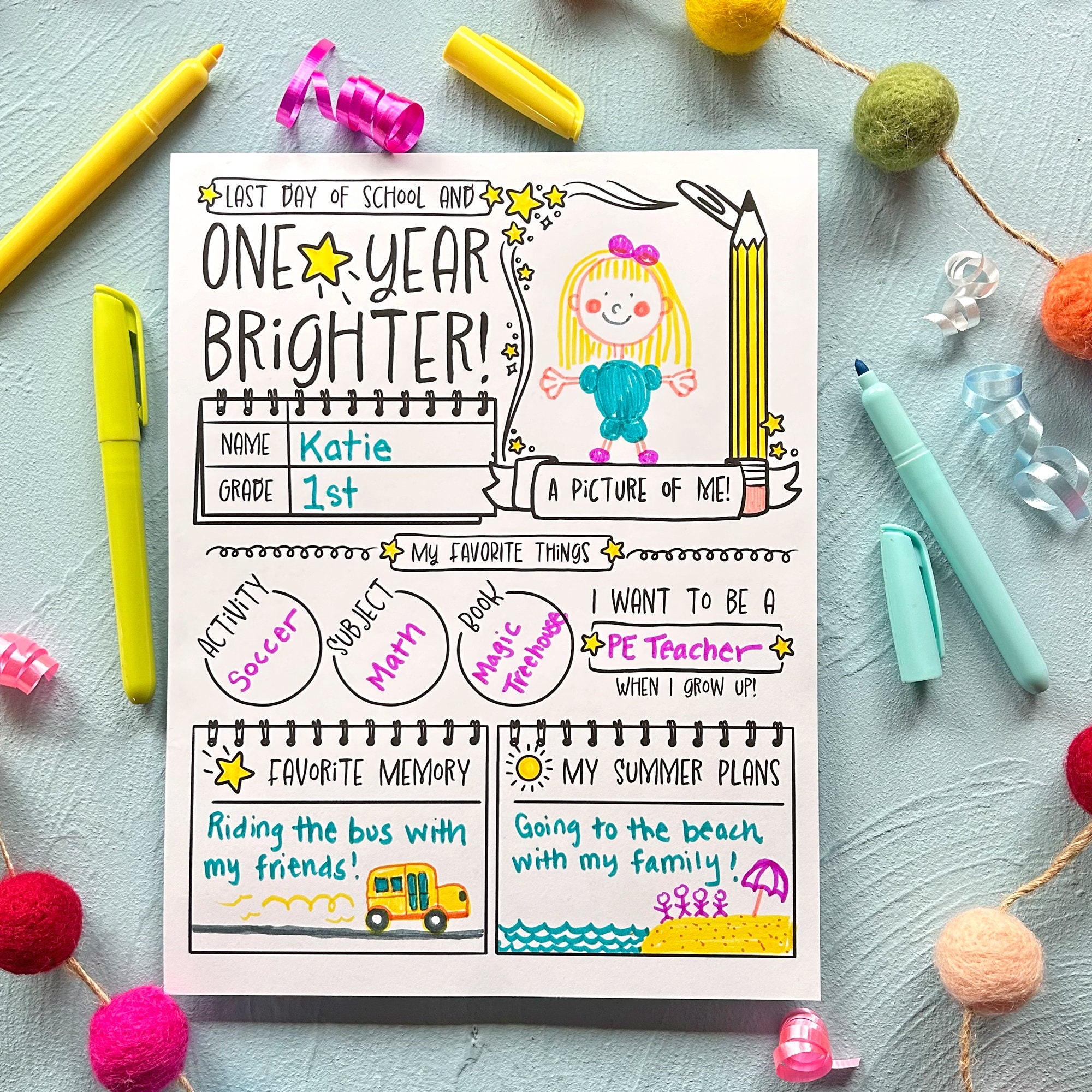 Year in Review End of School Year Worksheet, Memory Book Coloring Page ...