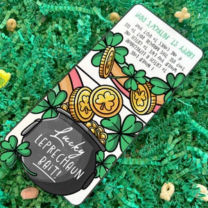 Leprechaun Bait Printable for Kids, St. Patricks Day Folding Tag for ...