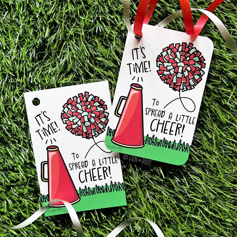 Cute Cheerleading Gift Tag Printable, It's Time to Spread A Little ...