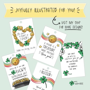 Cute St. Patricks Day Card Printable, Heart of Gold Gift Tag, Teacher ...