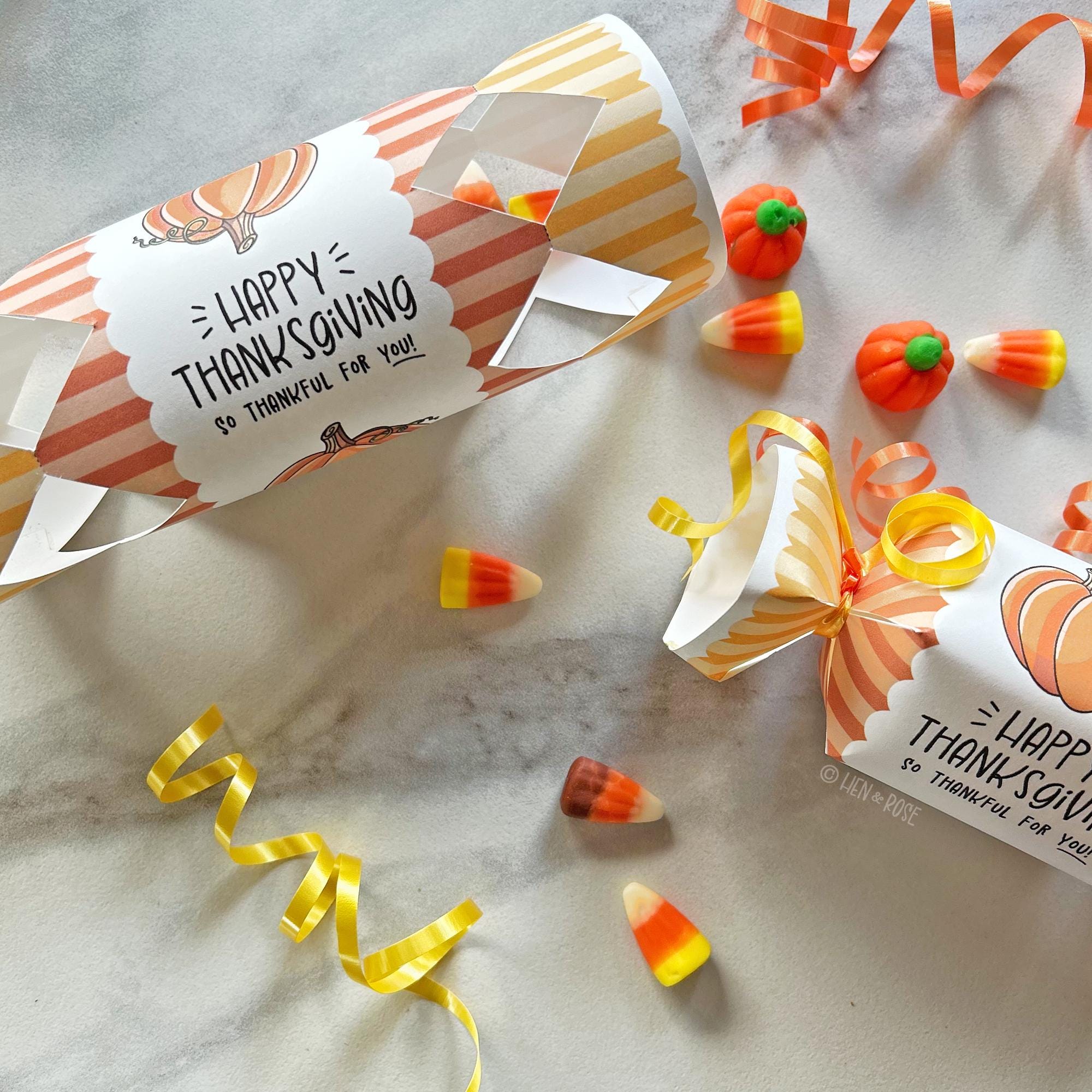 Thanksgiving Treat Box Bundle Printable, Turkey Pumpkin Dinner Cracker ...