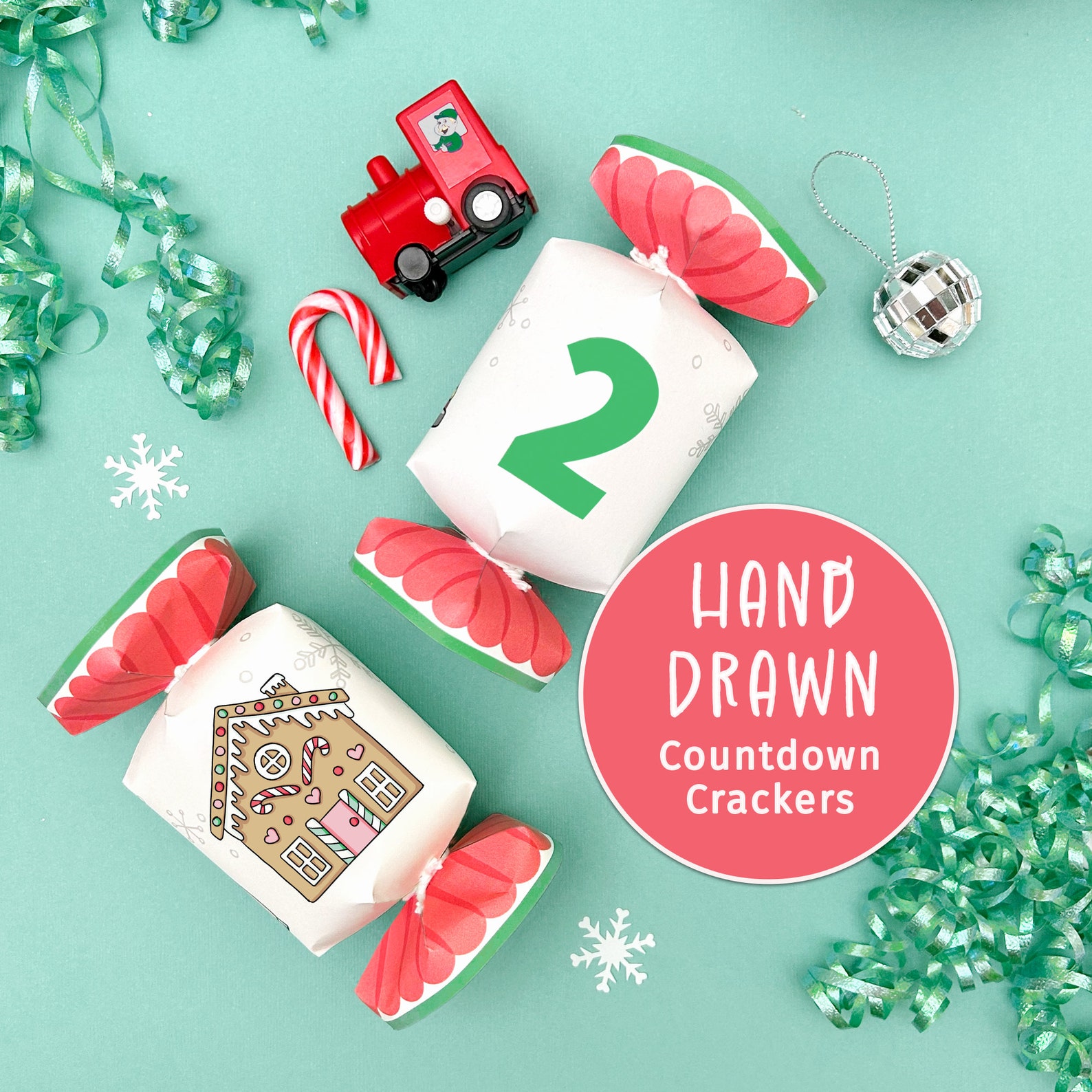 24 Advent Calendar Crackers Family Christmas Countdown Printable Hand ...