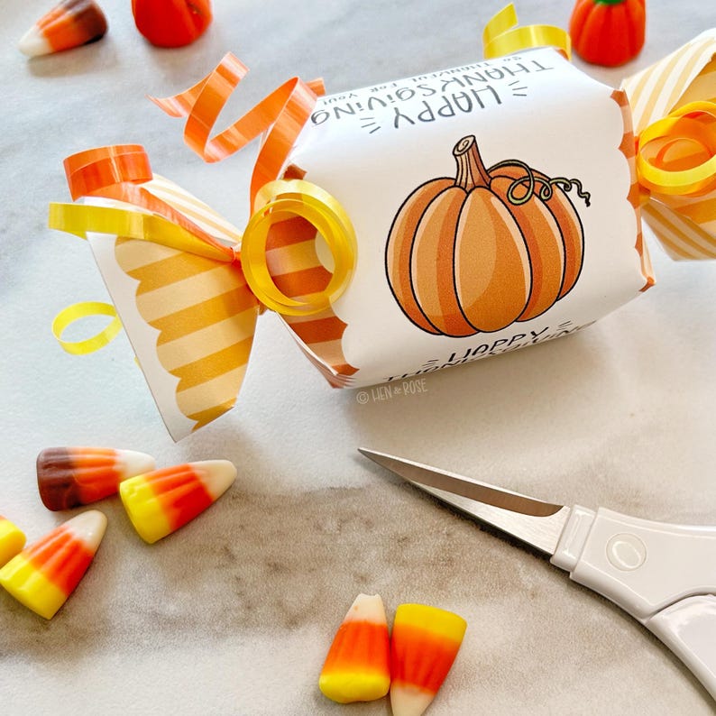 Thanksgiving Treat Box Bundle Printable, Turkey Pumpkin Dinner Cracker ...