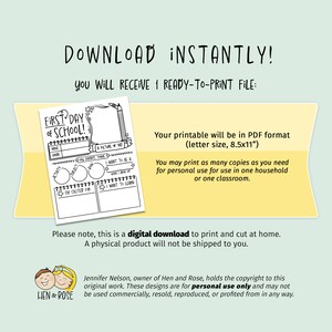 First Day of School Worksheet, Memory Book Coloring Page, Kid Capsule ...