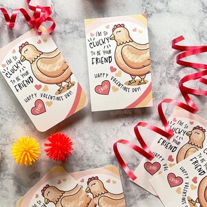 Cute Chicken Valentines Day Card Printable, Clucky to Be Your Friend ...