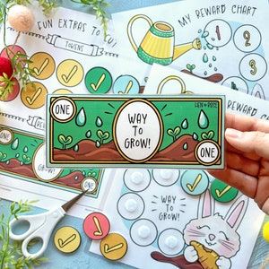 Kids Reward Chart Kit, Play Money Bucks Coupon, Garden Bunny Veggie ...
