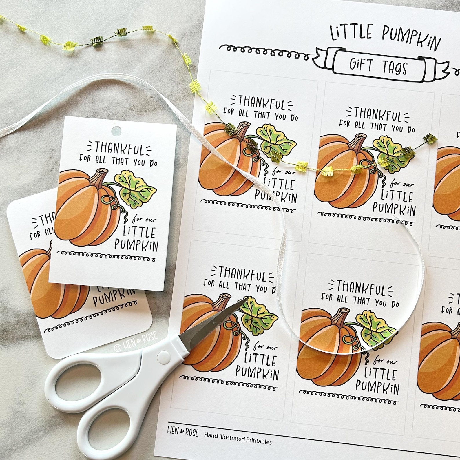 Printable Little Pumpkin Thank You Tag, Thanksgiving Fall Card for ...