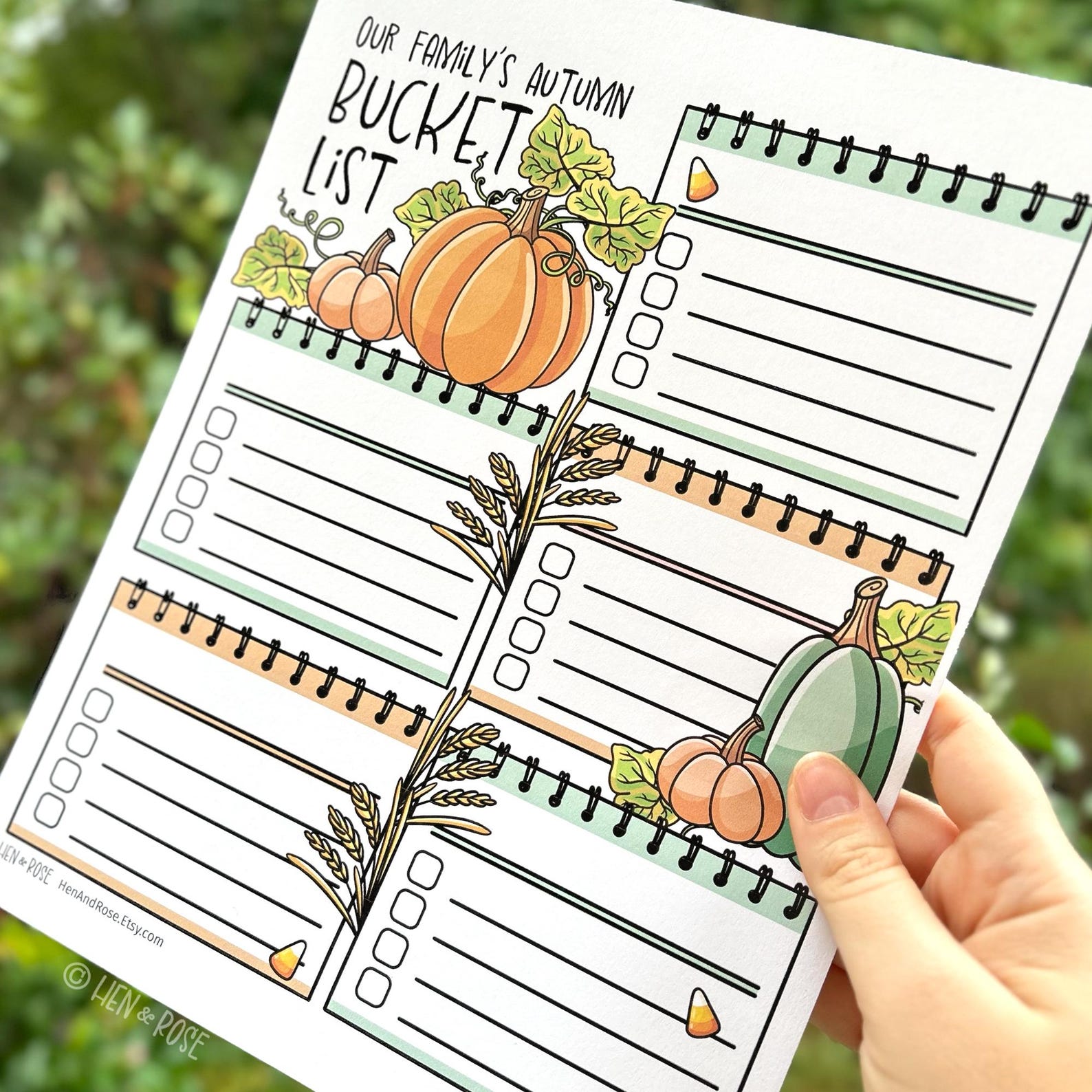 Autumn Bucket List Printable Set, Kids Fall Checklist, Family Fun ...