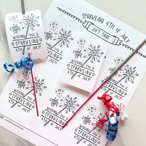 Printable Sparkler Holder, Fourth of July Sparkling Firework Label ...