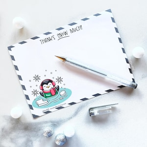 Thanks Snow Much Penguin Note Card PDF, Printable 5x7 Thank You ...