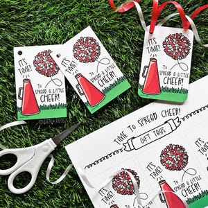 Cute Cheerleading Gift Tag Printable, It's Time to Spread A Little ...