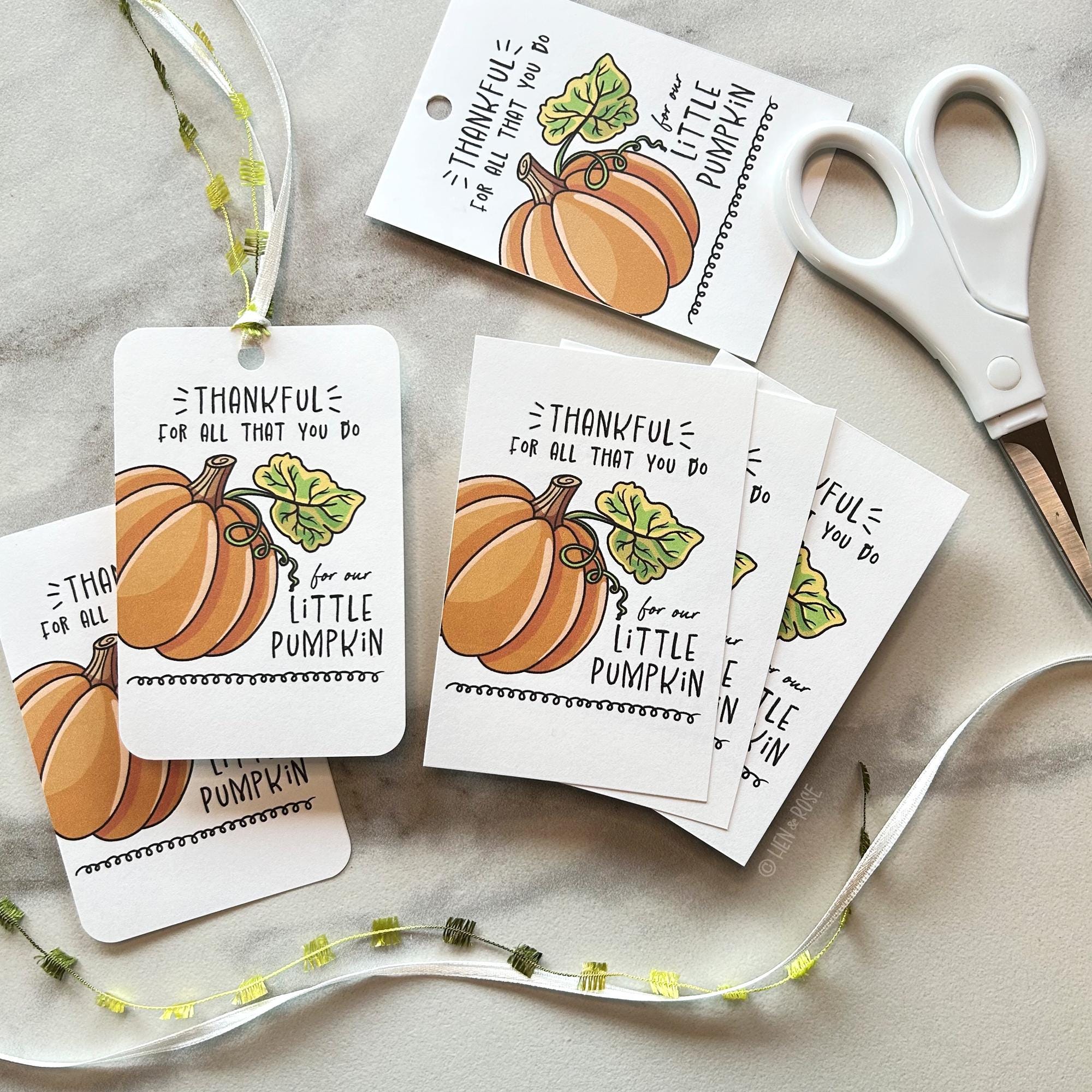 Printable Little Pumpkin Thank You Tag, Thanksgiving Fall Card for ...