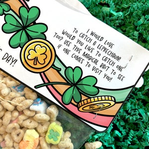 Leprechaun Bait Printable for Kids, St. Patricks Day Folding Tag for ...