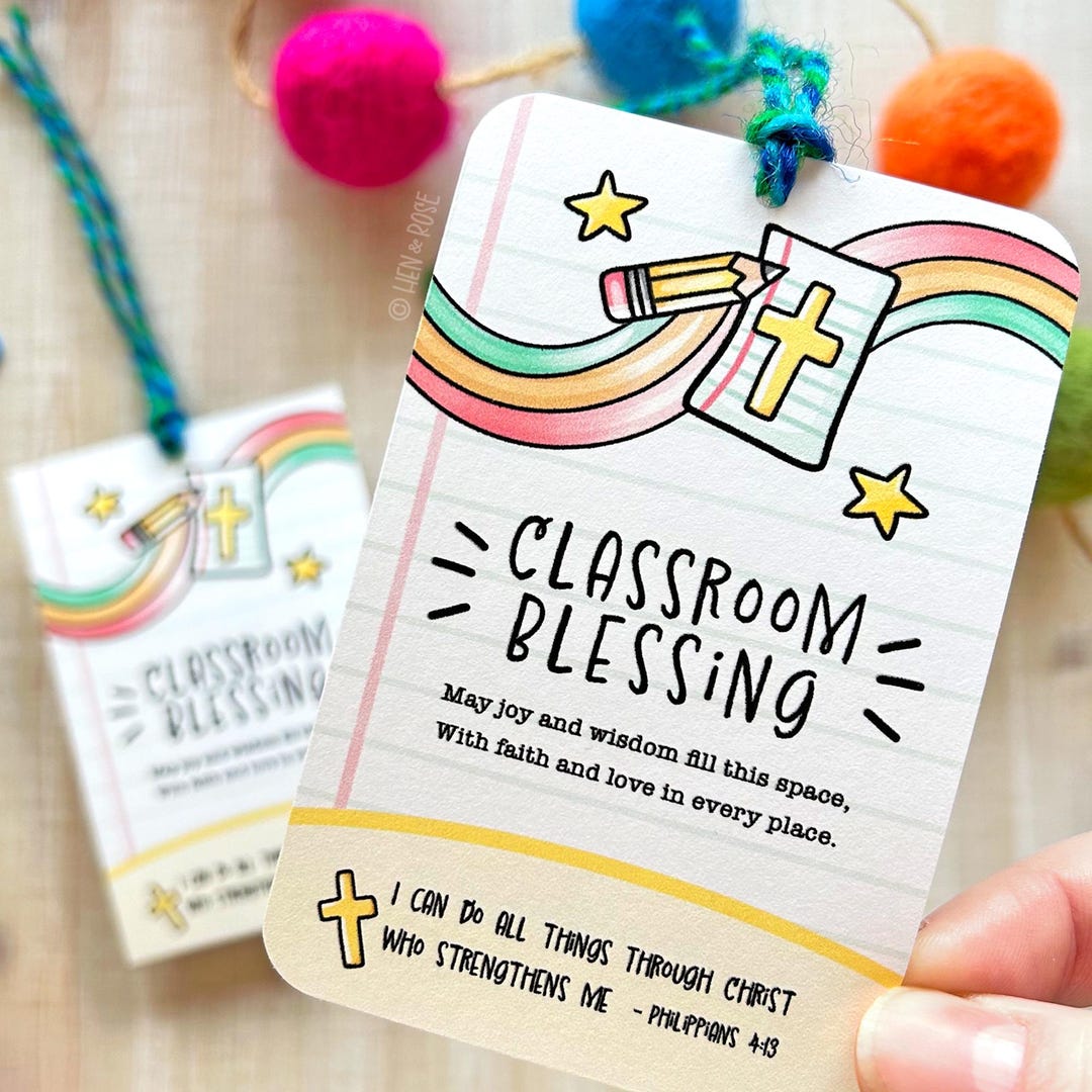 Cute Classroom Blessing Printable Tag, Teacher Appreciation Week Card ...