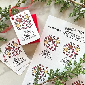 Volunteer Holiday Gift Tag, Candy Treats Printable Card, Nonprofit ...
