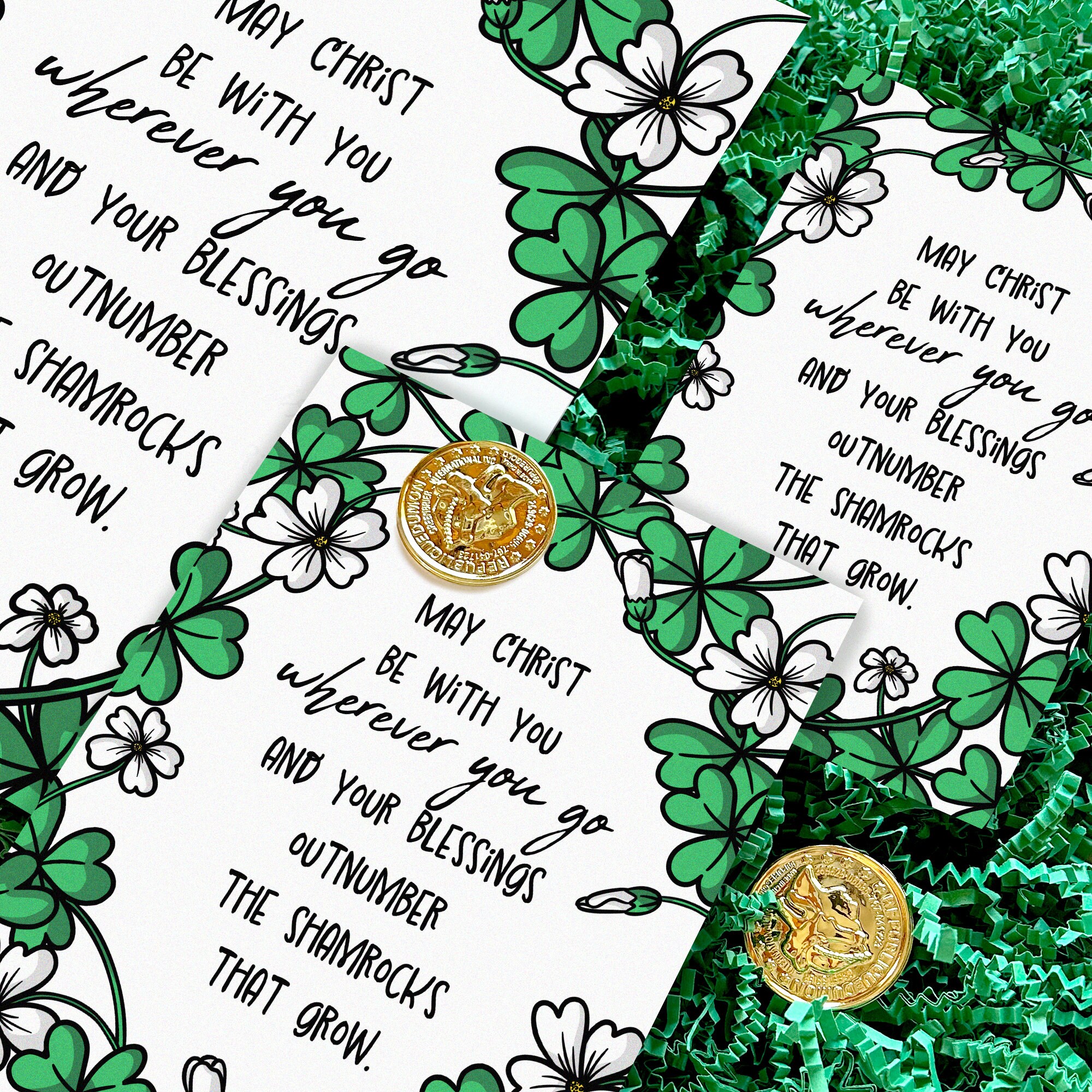 Christian Irish Blessing Spring Art Print, Shamrock St. Patrick's Day ...