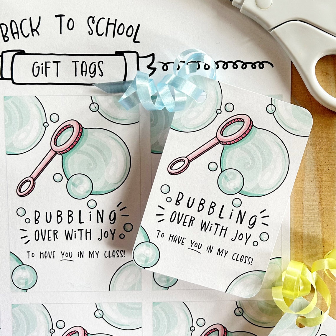 Printable Bubble Gift Tags, Back to School Orientation, First Day of ...