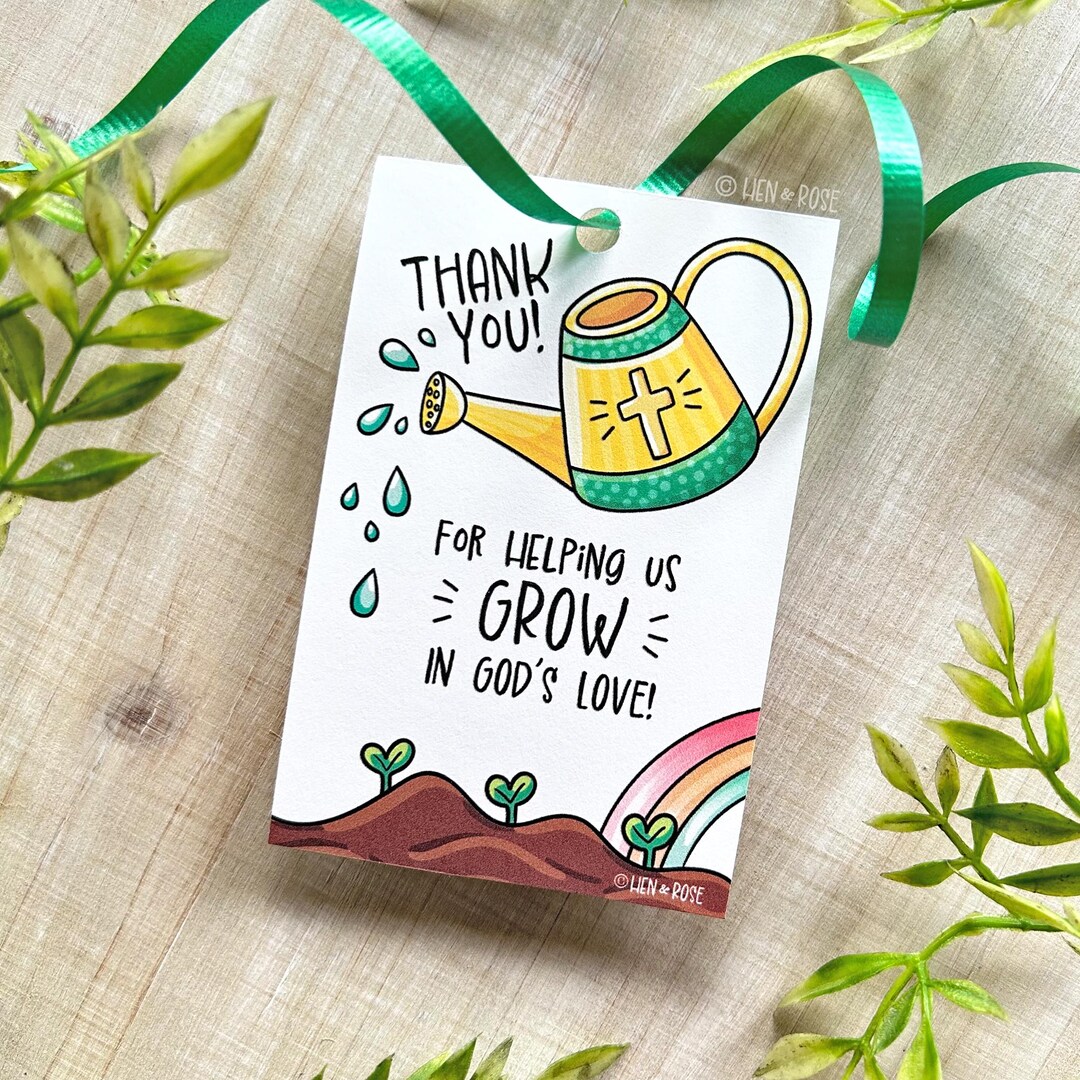 Christian Teacher Appreciation Printable Plant Gift Tag, Thank You for ...