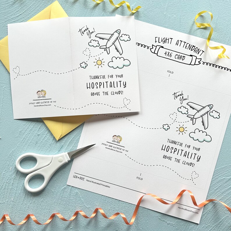 Flight Crew Thank You Card Printable, Flight Attendant Care Package ...