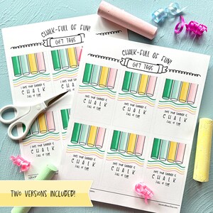 Printable Chalk Gift Tags, Summer Kickoff Party Favor Card, End of Year ...
