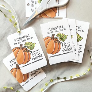 Printable Little Pumpkin Thank You Tag, Thanksgiving Fall Card for ...