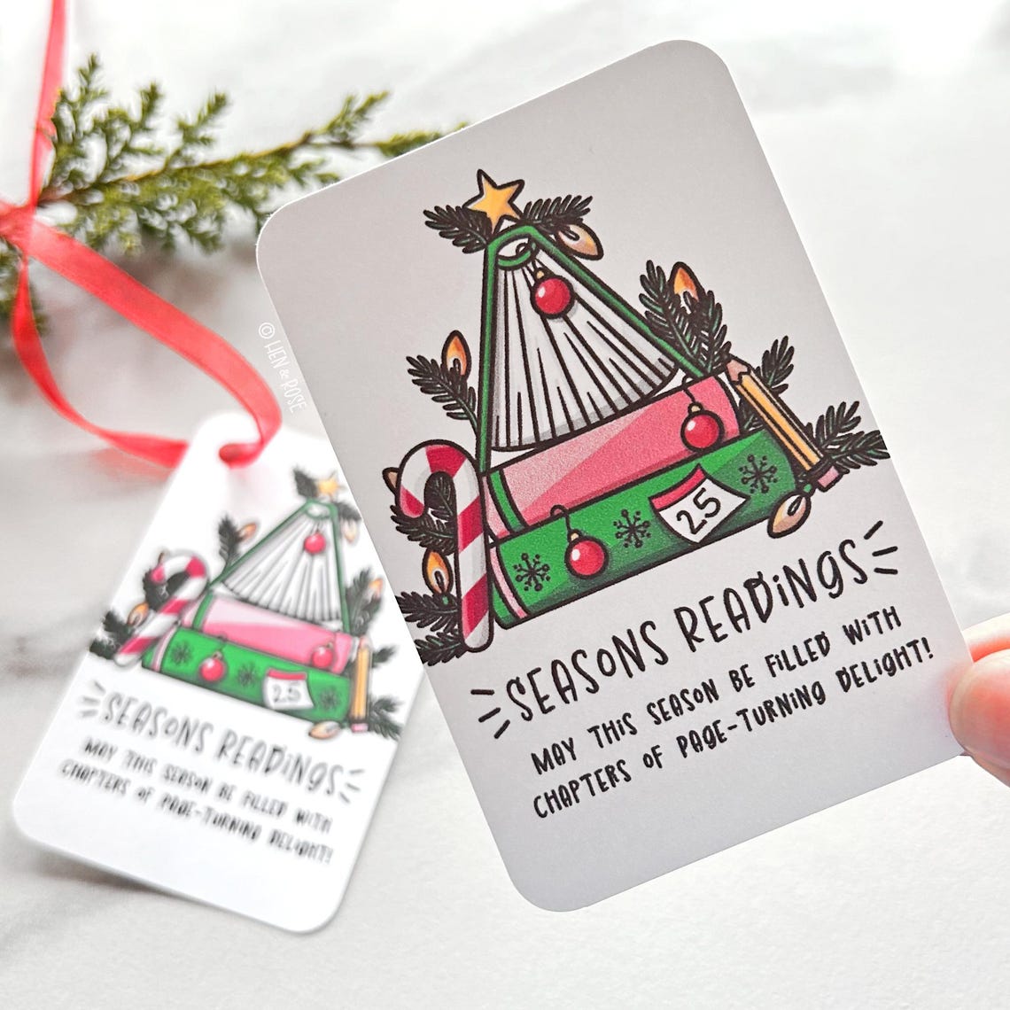 Seasons Readings Gift Tag Printable, Christmas Card for Book Lover to ...