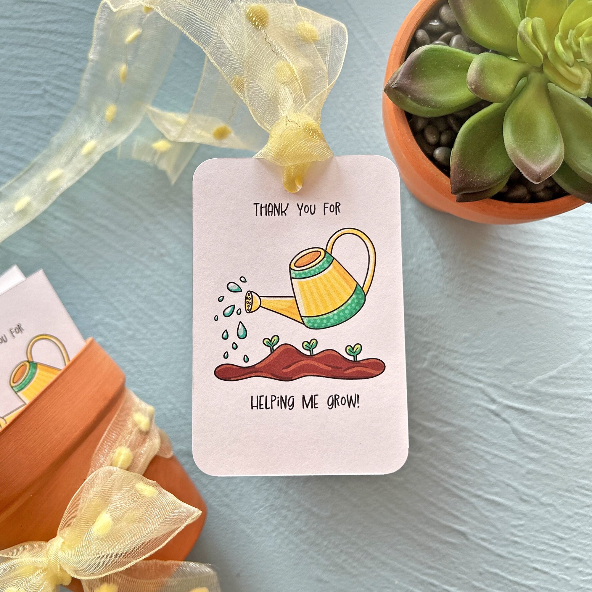 Printable Teacher Appreciation Gift Tags, Thank You for Helping Me Grow ...