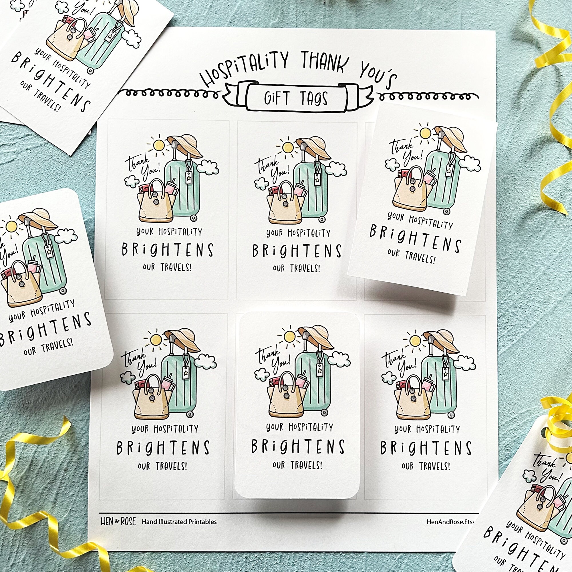 Printable Hospitality Gift Tag, Hotel Staff Flight Crew Care Package ...