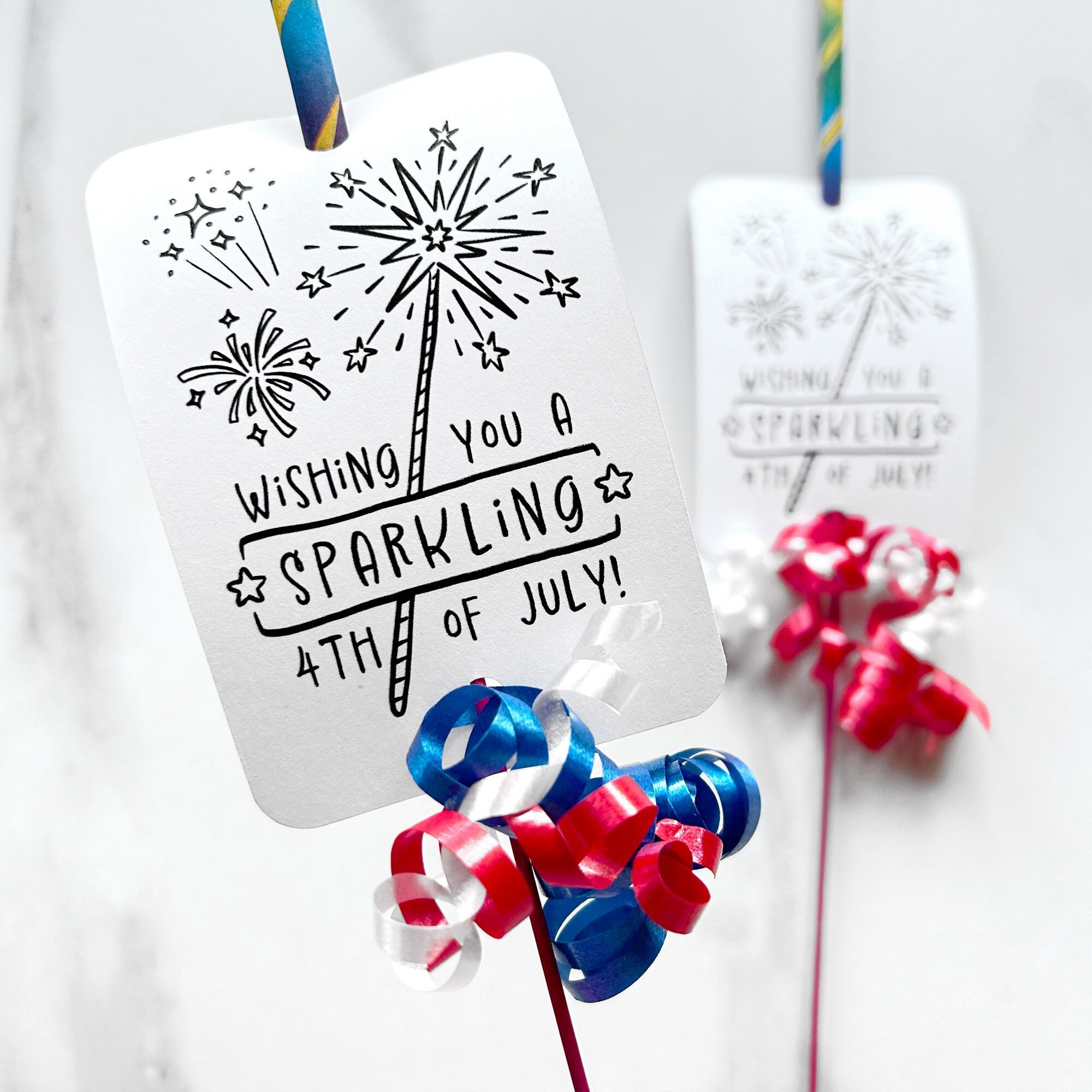 Printable Sparkler Holder, Fourth of July Sparkling Firework Label ...
