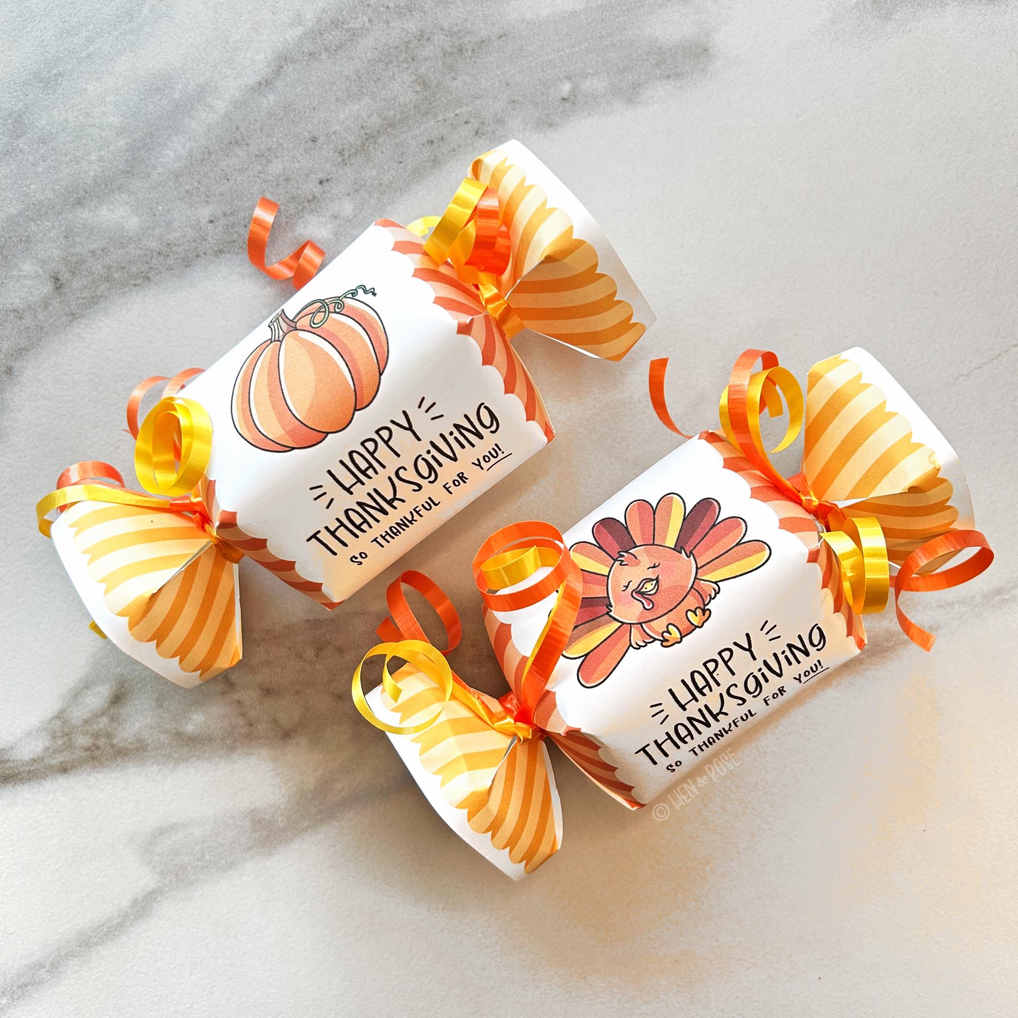 Thanksgiving Treat Box Bundle Printable, Turkey Pumpkin Dinner Cracker ...