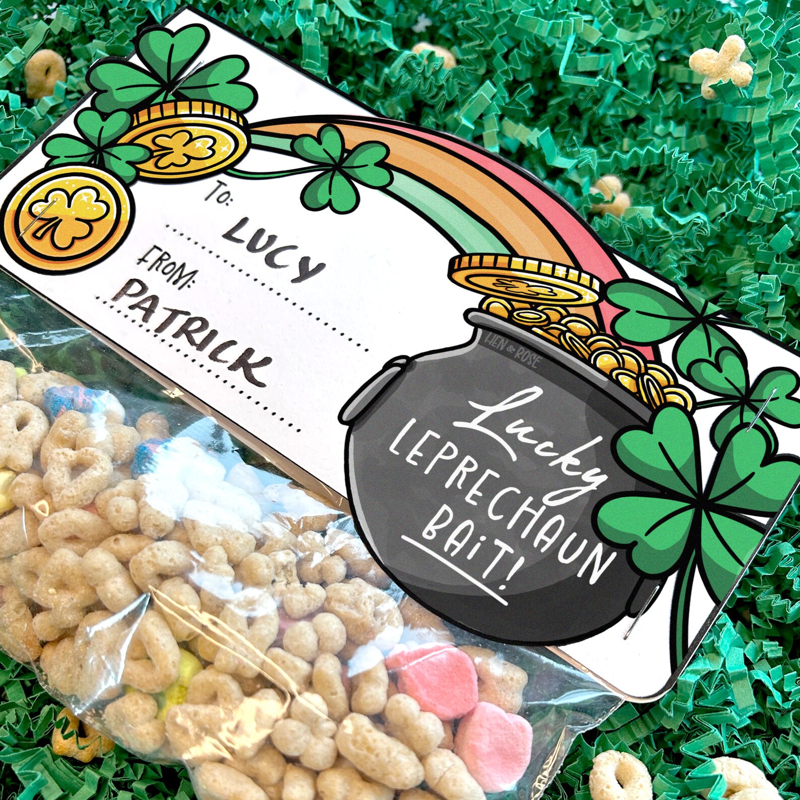 Leprechaun Bait Printable for Kids, St. Patricks Day Folding Tag for ...