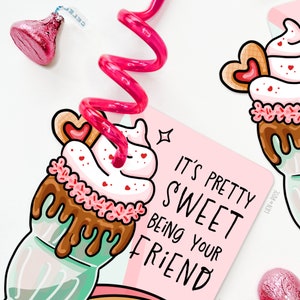 Sweet Birthday Party Favor Tag for Kids, Crazy Straw Valentine Card ...