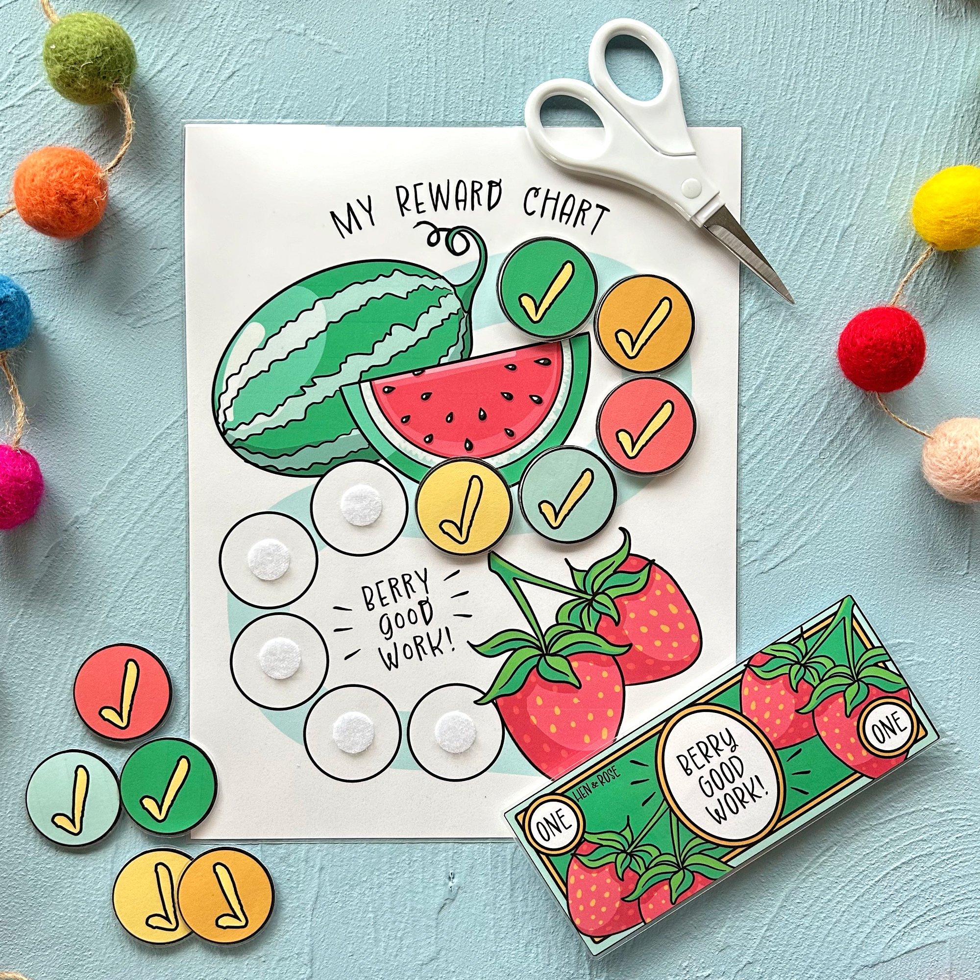 Kids Reward Chart Kit Healthy Foods Reward Bucks Coupon 10 Tokens ...